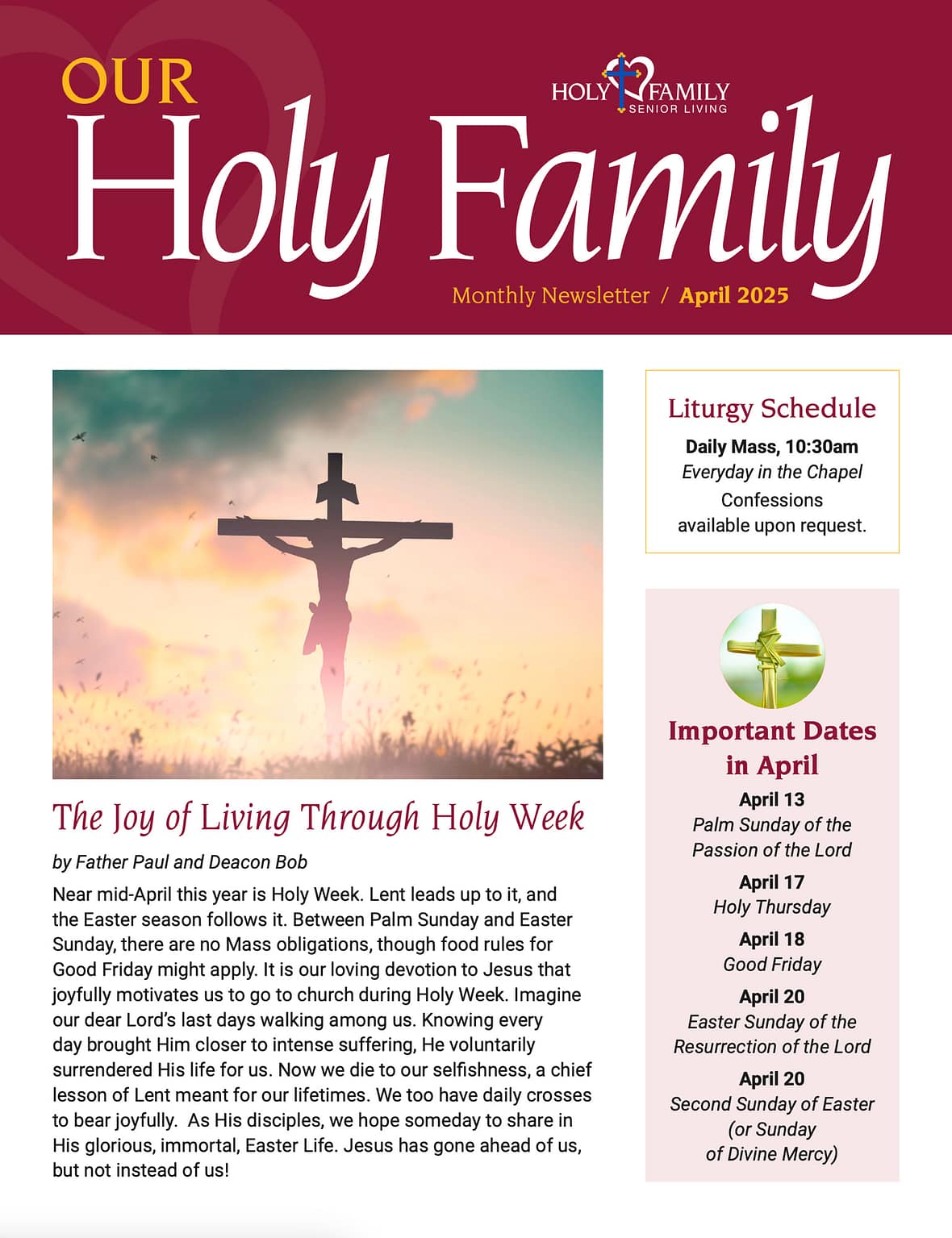 Newsletter - Holy Family Senior Living